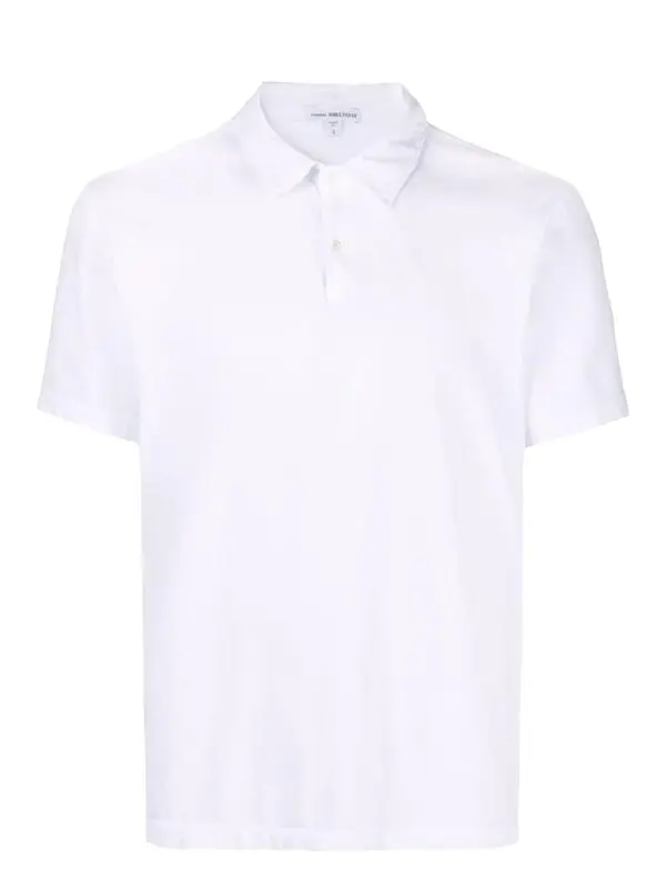 JAMES PERSE Short-sleeved Cotton Polo Shirt - White