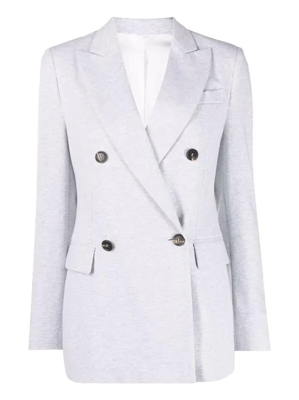 Brunello Cucinelli Double-breasted Tailored Blazer - Grey