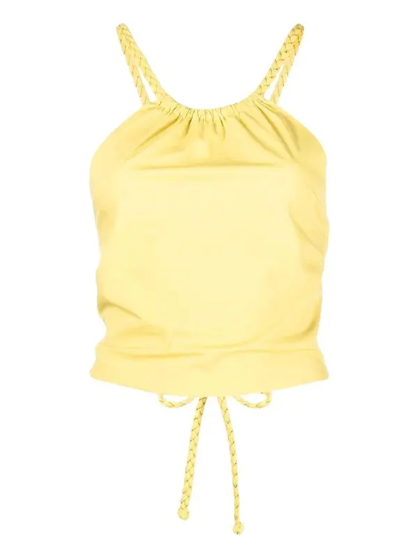 Red Valentino Lace-up Halterneck Top - Yellow