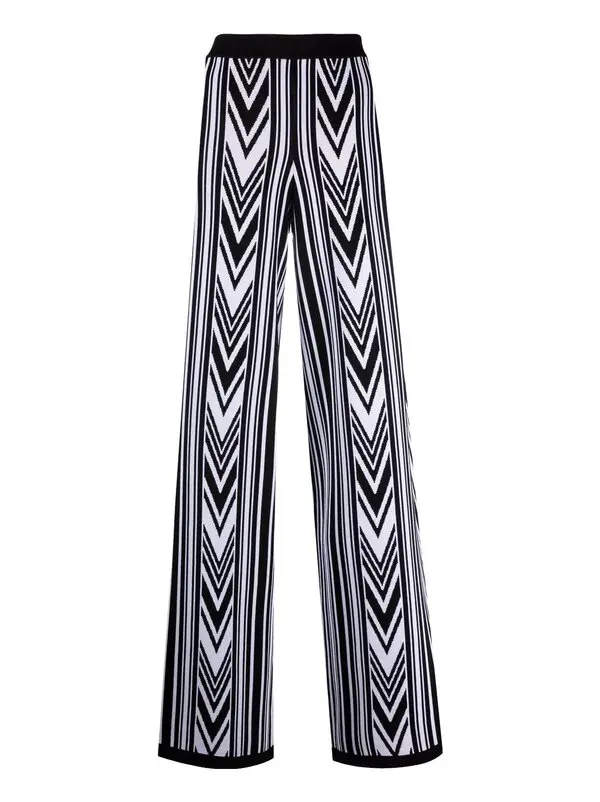 Balmain Chevron Pattern Trousers - Black