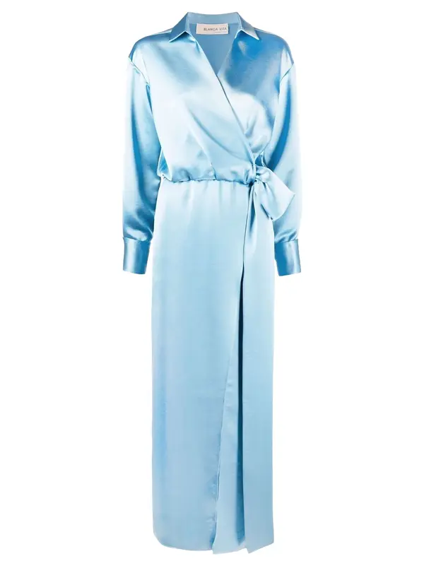 BLANCA VITA Acena Wrap Dress - Blue