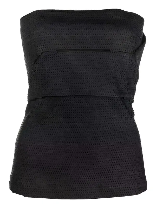 Rick Owens Embroidered Bustier Top - Black