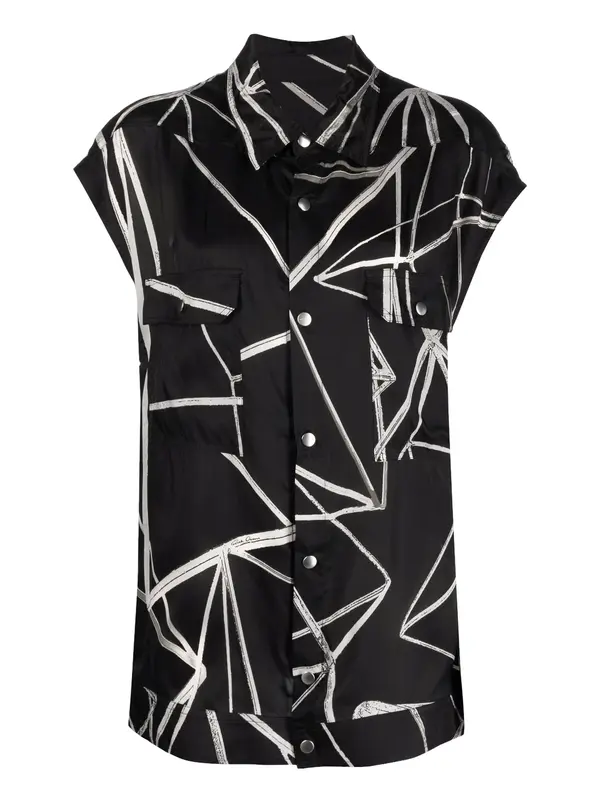 Rick Owens Graphic-print Overshirt - Black