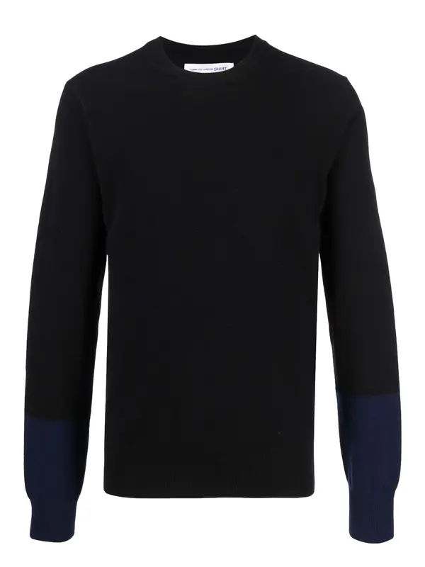 Comme Des Garçons Tonal Wool Jumper - Black