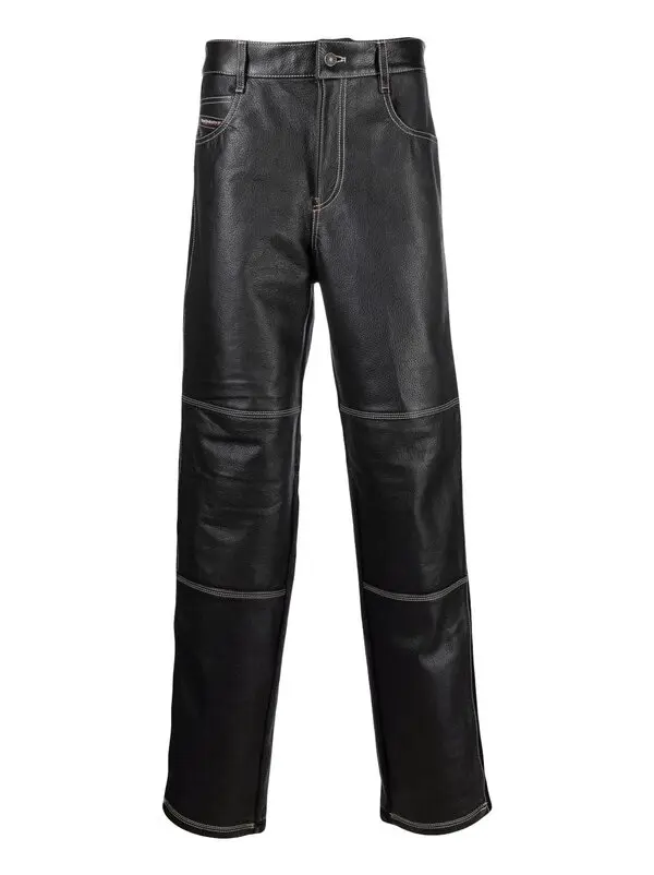 DIESEL® Straight-leg Biker Trousers - Black
