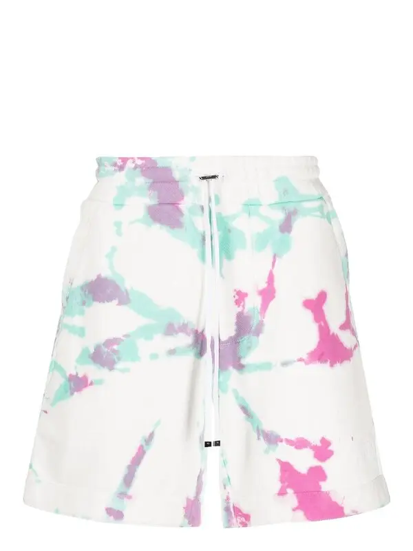 Amiri Tie-dye Drawstring Shorts - White