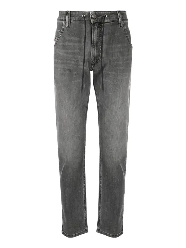 DIESEL® Drawstring-waist Tapered Jeans - Grey