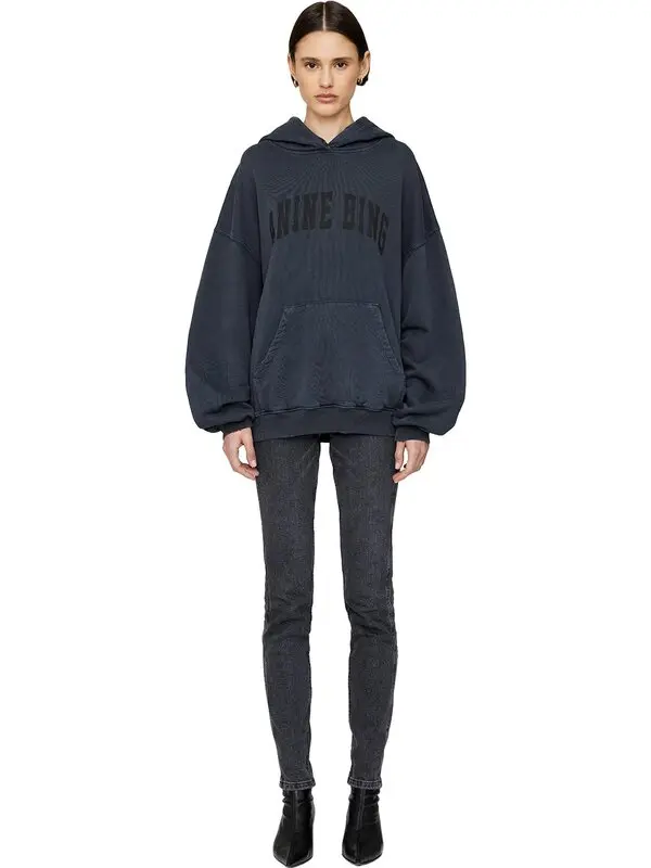 ANINE BING Harvey Sweatshirt - Dark Washed Black