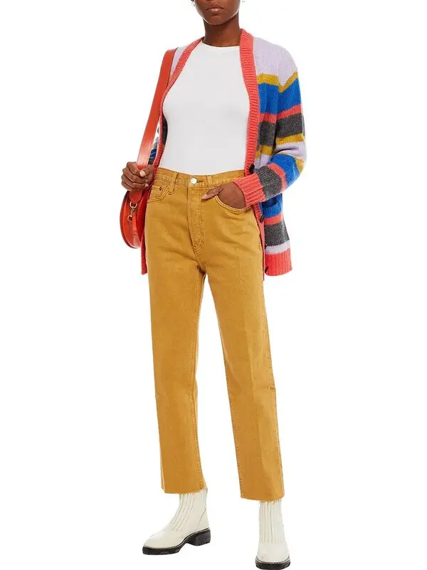 RE/DONE High-rise Straight-leg Jeans - Mustard