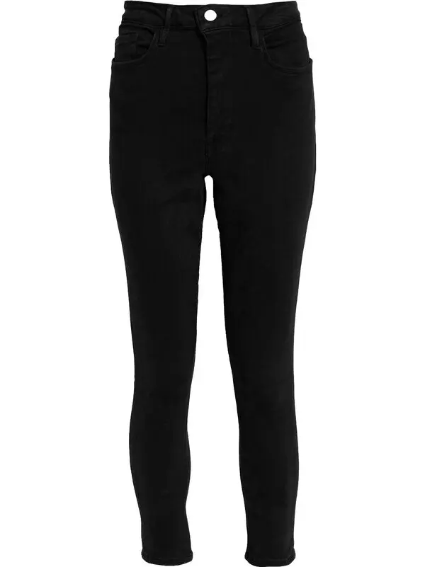 FRAME Mid-rise Cropped Skinny Jeans - Black