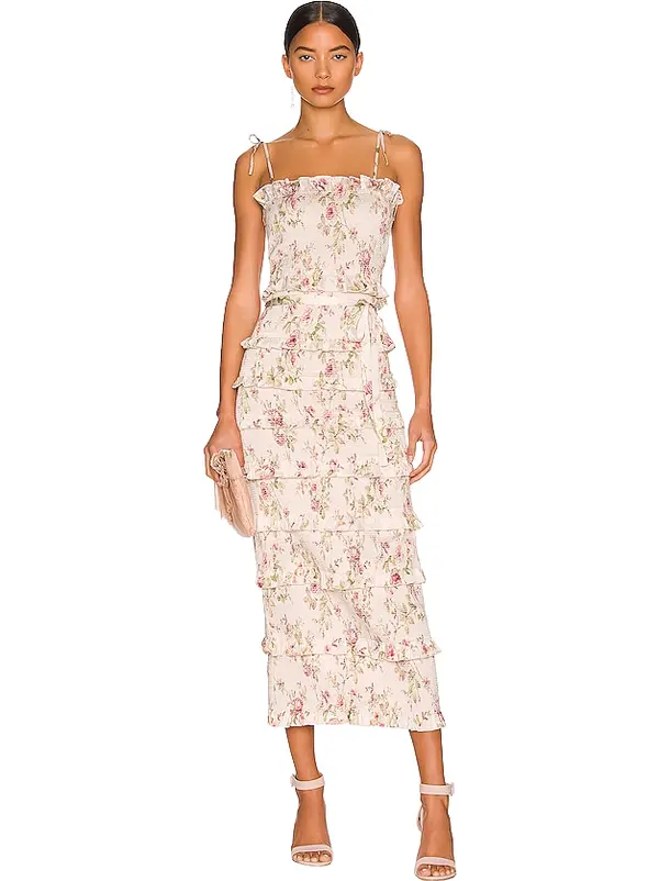 V. CHAPMAN Lily Dress - Pink Rose Print