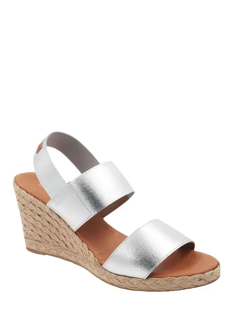 Andre Assous Allison Espadrille Wedge Sandal - Silver