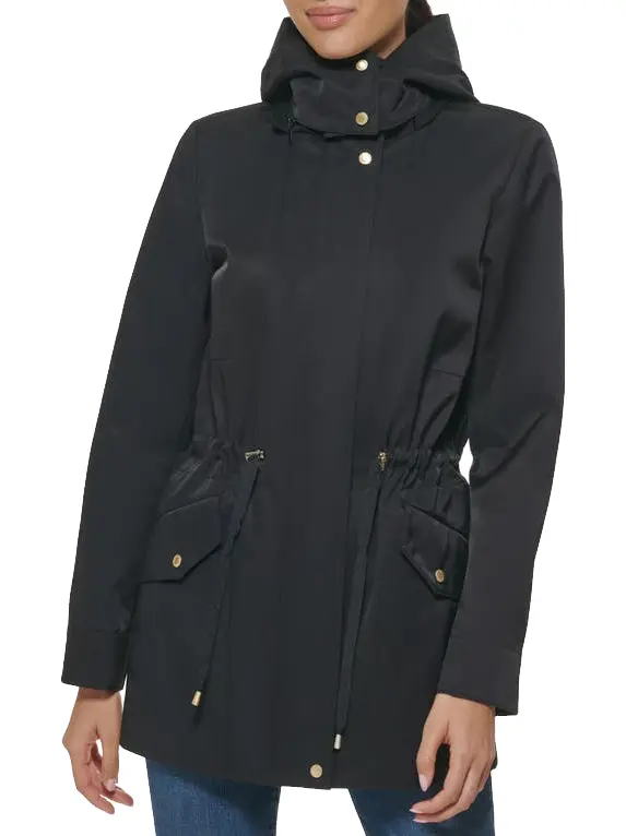 Cole Haan Short Rain Jacket - Black
