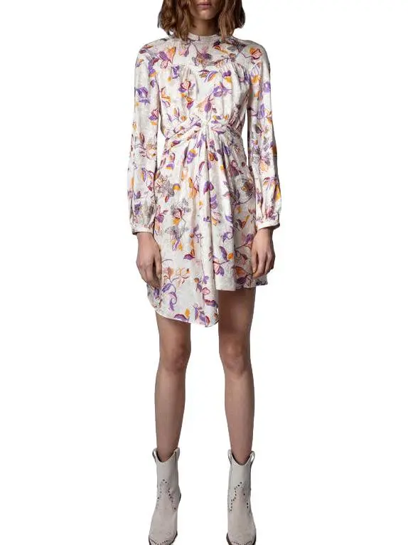 Zadig&Voltaire Rivage Floral Print Long Sleeve Dress - Toile