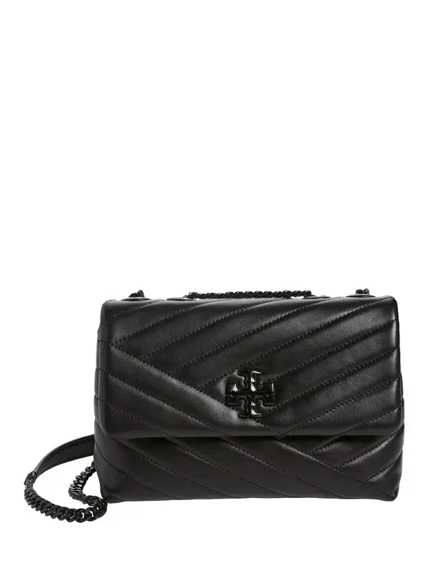Tory Burch Kira Chevron Small Convertible Shoulder Bag - Black/silver