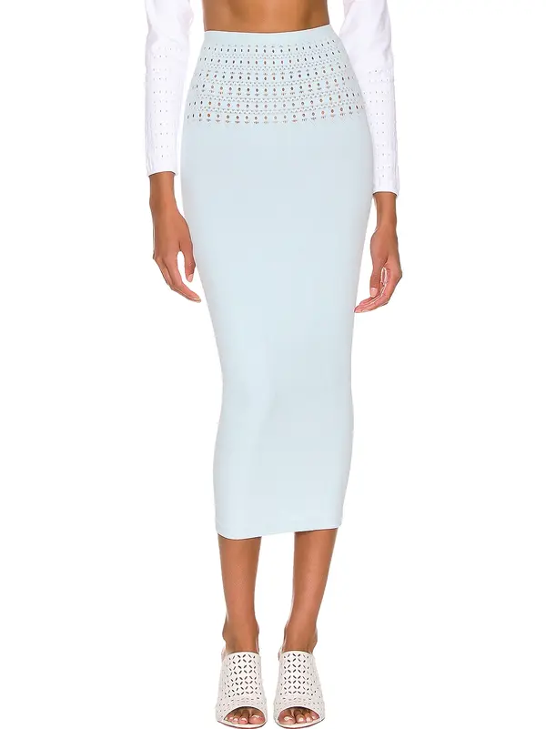 Alaïa Vienne Cut-out Tube Skirt - Bleu Ciel