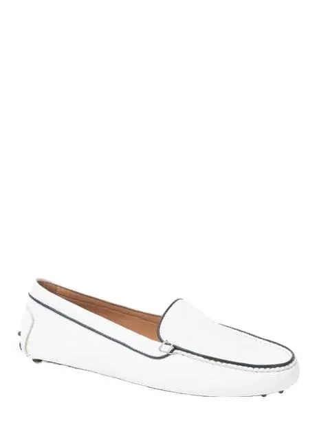 PATRICIA GREEN Jill Piped Driving Shoe - White