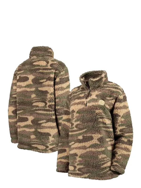 G-III SPORTS BY CARL BANKS Boston Bruins Camouflage Sherpa Quarter-zip Jacket - Camo