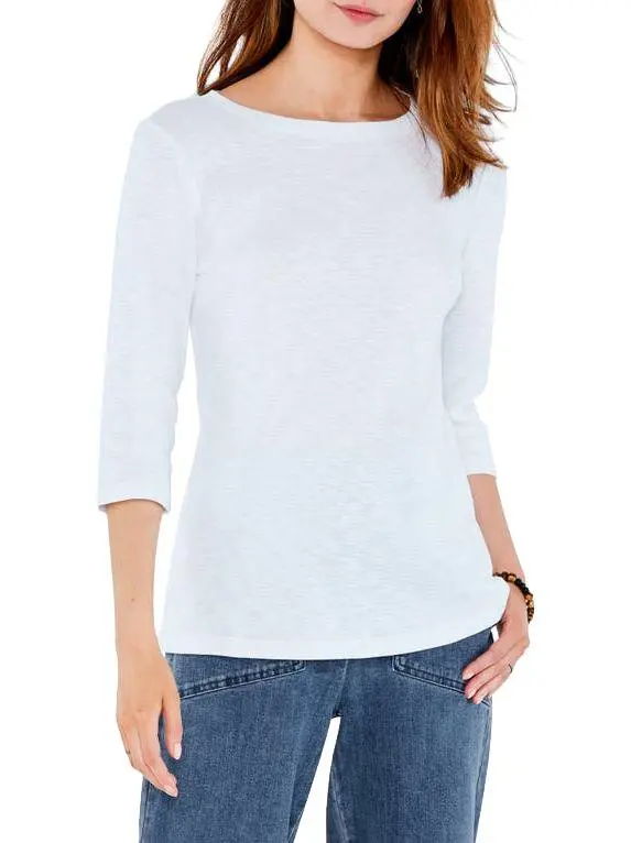 NIC+ZOE Boatneck T-shirt - Paper White
