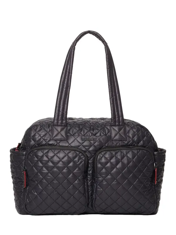 Mz Wallace Quilted Water-resistant Nylon Travel Bag - Black