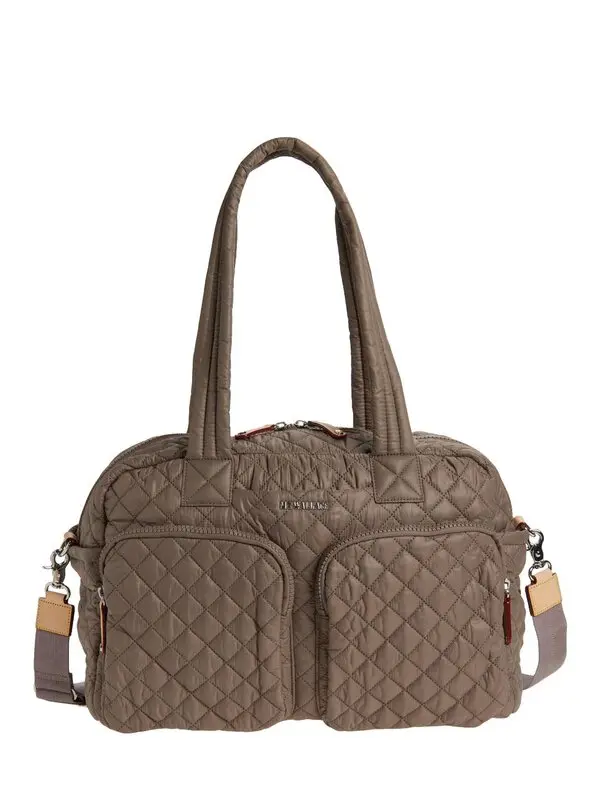 Mz Wallace Quilted Water-resistant Nylon Travel Bag - Morning Dove
