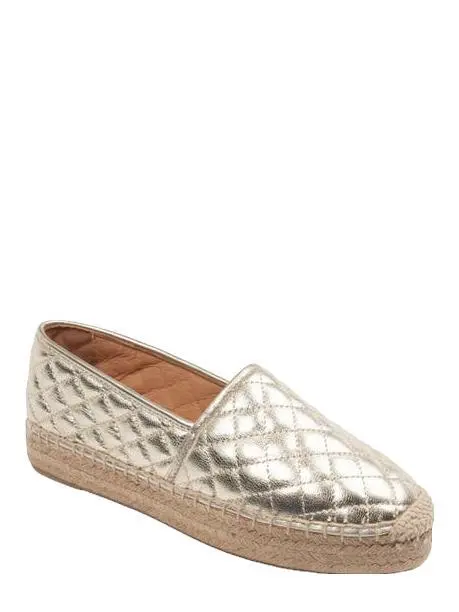 PATRICIA GREEN Abigail Espadrille Slip-on - Gold Quilted Leather