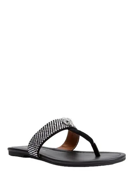 Kurt Geiger Kensington T-strap Sandal - Black Jewel