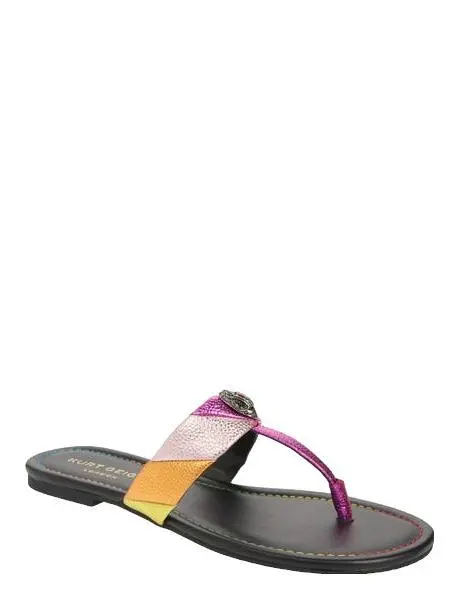 Kurt Geiger Kensington T-strap Sandal - Pink Multi