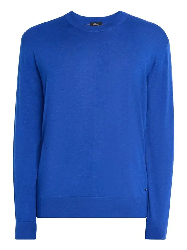 Brioni Cashmere-silk Crewneck Sweater - Royal