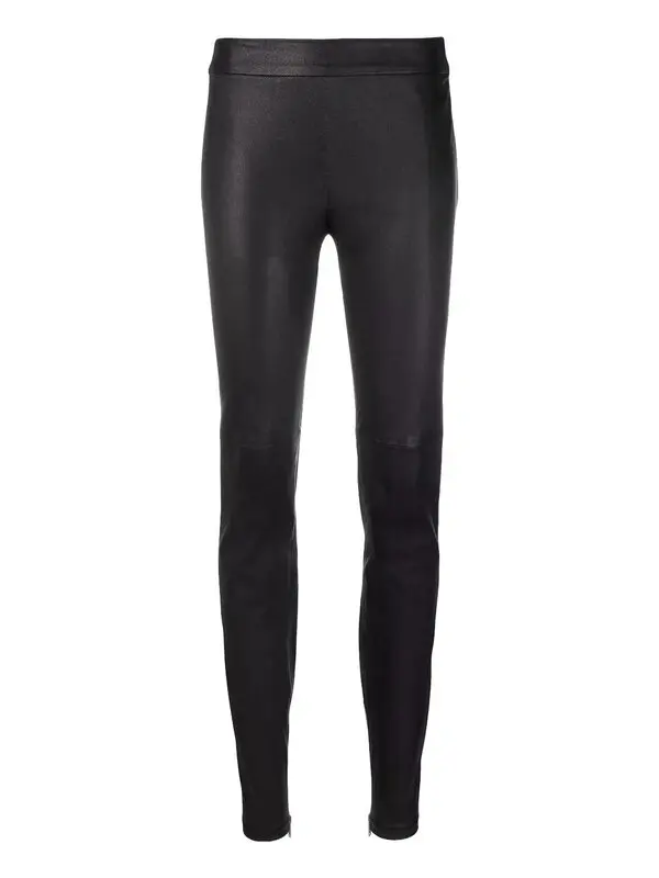 Givenchy Polished-finish Zip-detail Trousers - Black