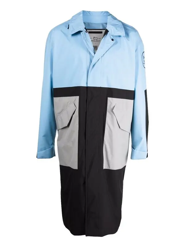 Woolrich Panelled Delaware Coat - Blue