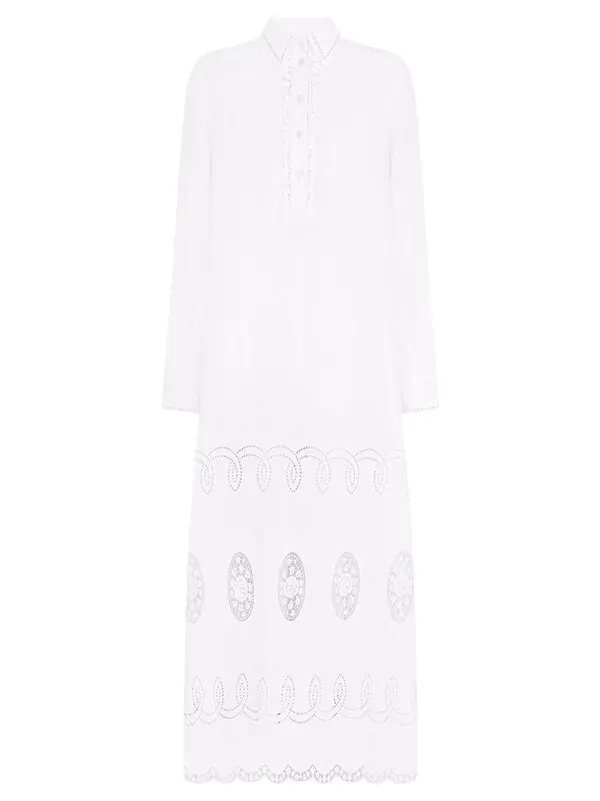 Dolce & Gabbana Embroidered Long Kaftan - White