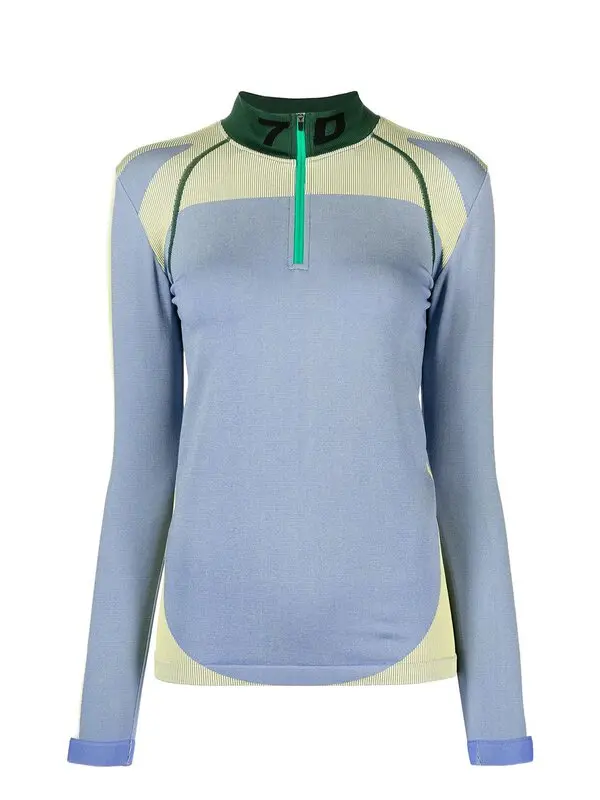 7 DAYS ACTIVE Long-sleeved Half-zip Jumper - Blue
