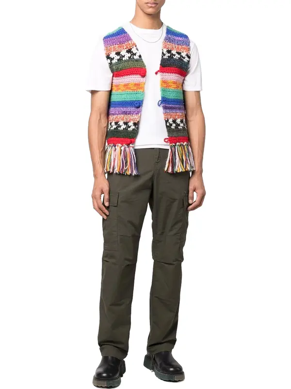 Dsquared2 Fringed Colour-block Waistcoat - Red