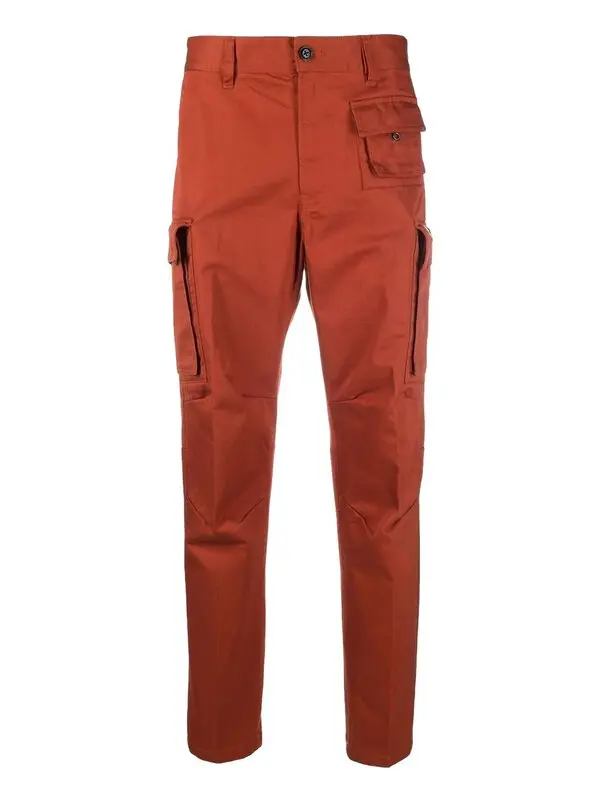 DIESEL® Cotton Tapered Cargo Trousers - Orange
