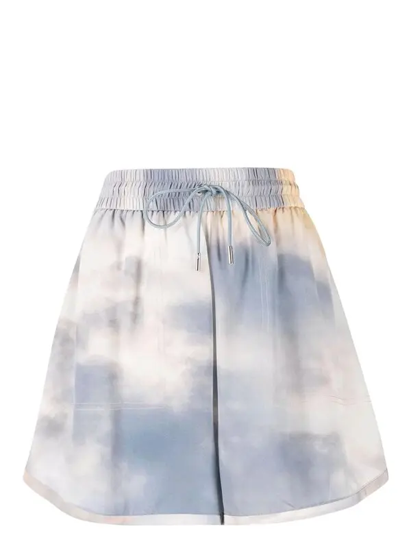 Alexander McQueen Tie-dye Silk Shorts - Blue