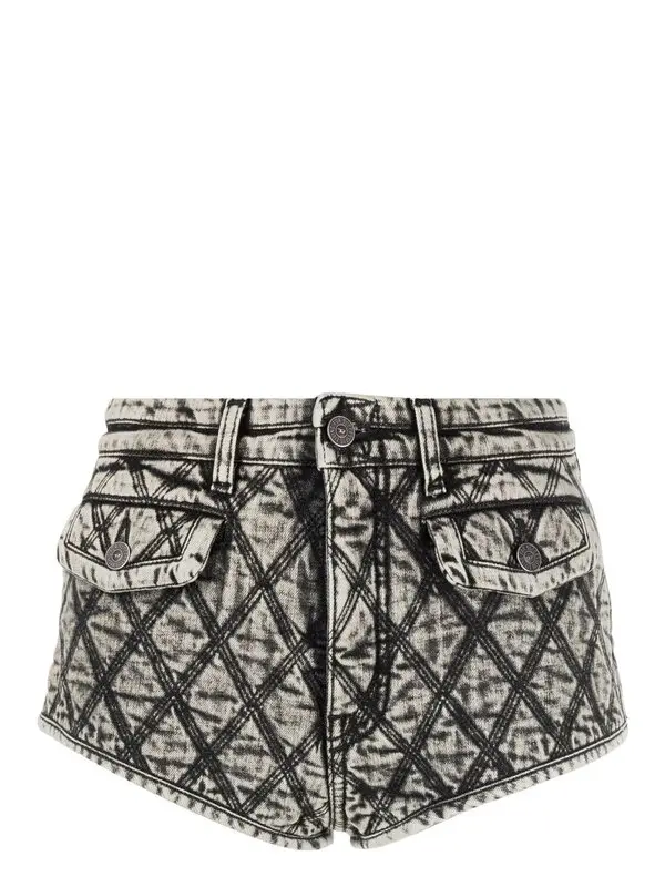 DIESEL® Diamond-quilted Hotpants - Black