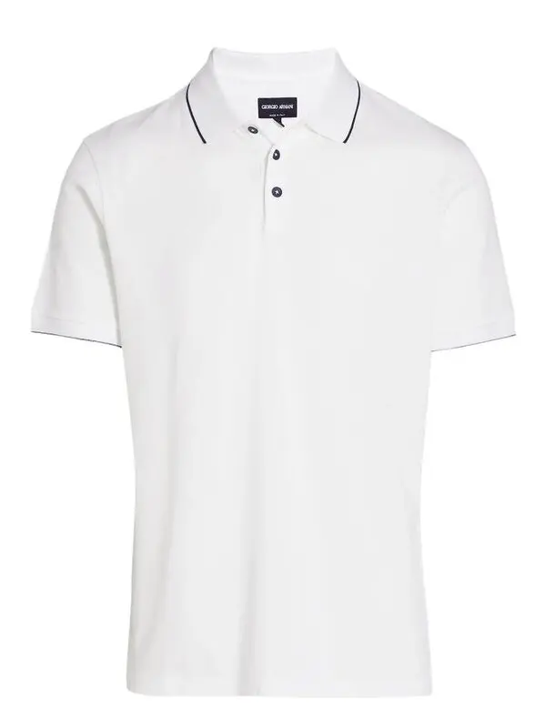 Giorgio Armani Cotton Polo Shirt - White Navy