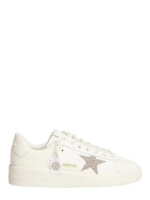 GOLDEN GOOSE Pure Star Lace-up Sneakers - Whitesilve