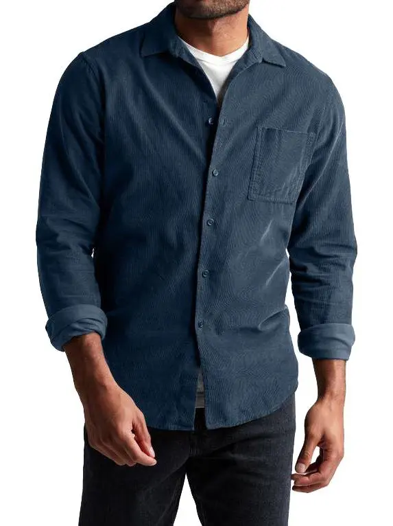 ROAN Nobel Fine Wale Corduroy Button-up Shirt - Seaport