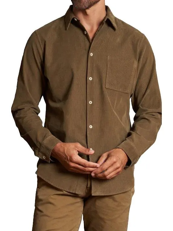 ROAN Nobel Fine Wale Corduroy Button-up Shirt - Willow Green