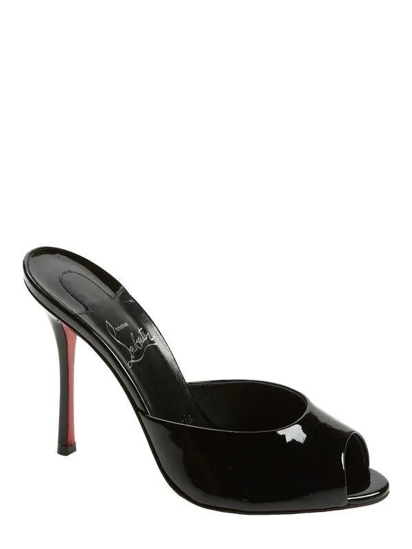 CHRISTIAN LOUBOUTIN Me Dolly Peep Toe Slides - B439 Black