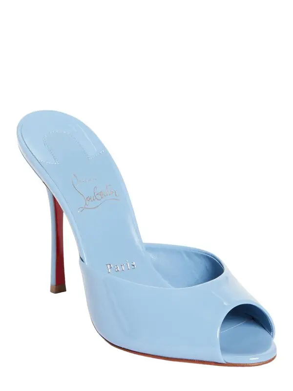 CHRISTIAN LOUBOUTIN Me Dolly Peep Toe Slides - Ceruleo