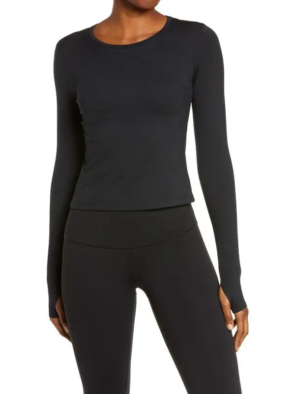 Beyond Yoga Long Sleeve Top - Black Heather