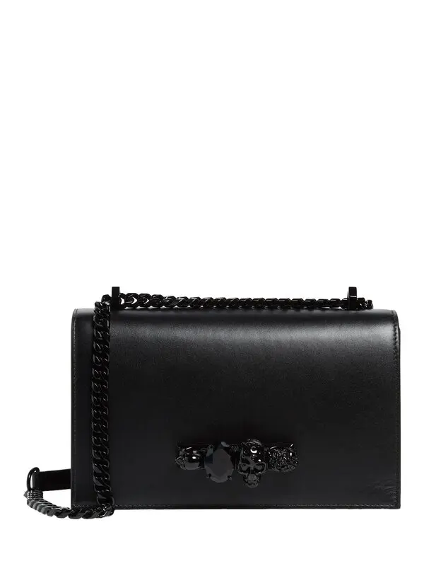 Alexander McQueen Leather Crossbody Knuckle Bag - Black