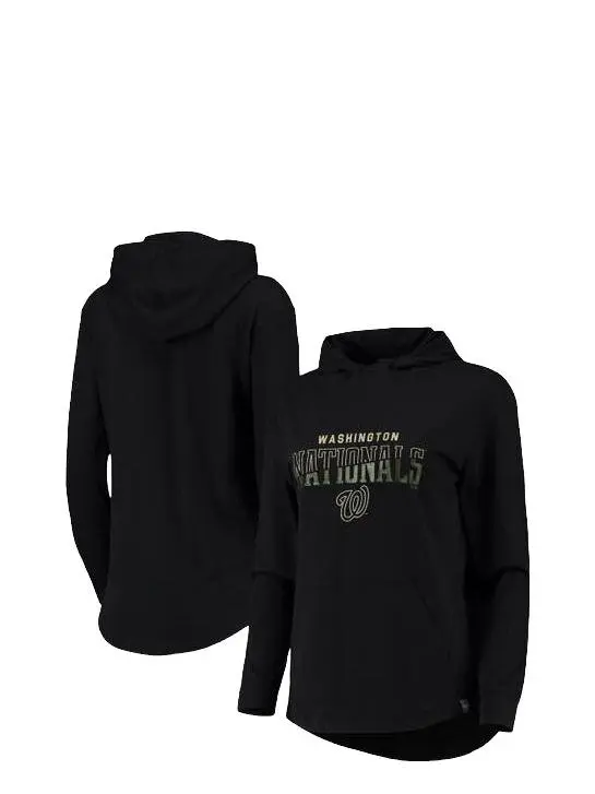 LEVELWEAR Washington Nationals Vivid Scuba Neck Pullover Hoodie - Black