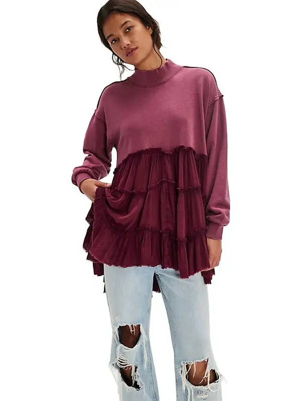 Free People We The Free Pixie Sweatshirt - Dry Rose