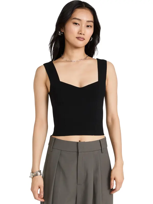 A.L.C. Jordana Crop Top - Black