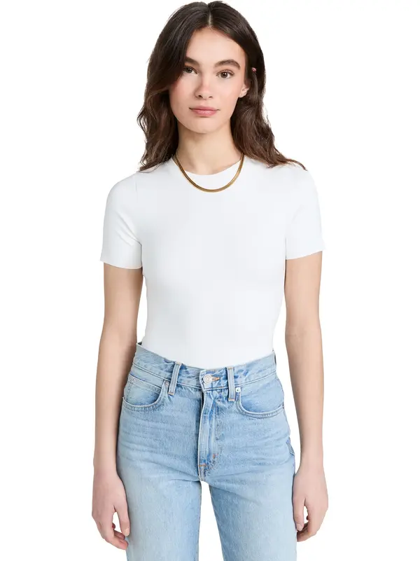 Good American Sculpting Tee Bodysuit - White001