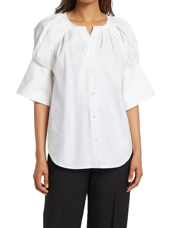 A.L.C. Chloe Puff Sleeve Top - White
